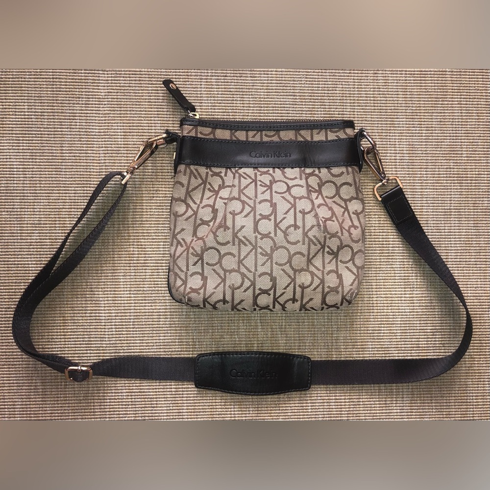 Calvin Klein Signature Monogram Crossbody Bag Brown K… - Gem